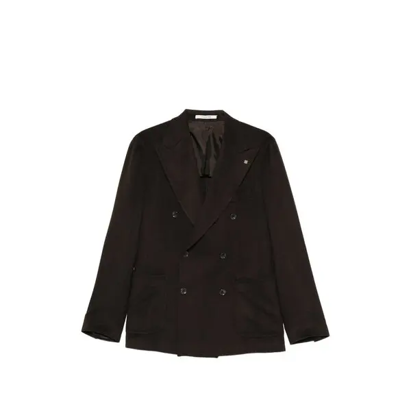 Tagliatore Double-breasted Peak Lapel Cashmere Blazer - Brown