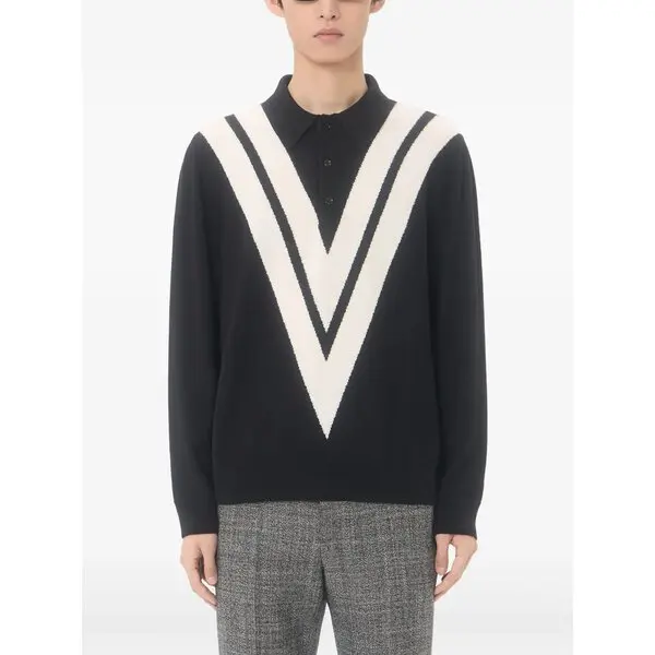 Valentino Garavani Wool V-inlay Polo Jumper