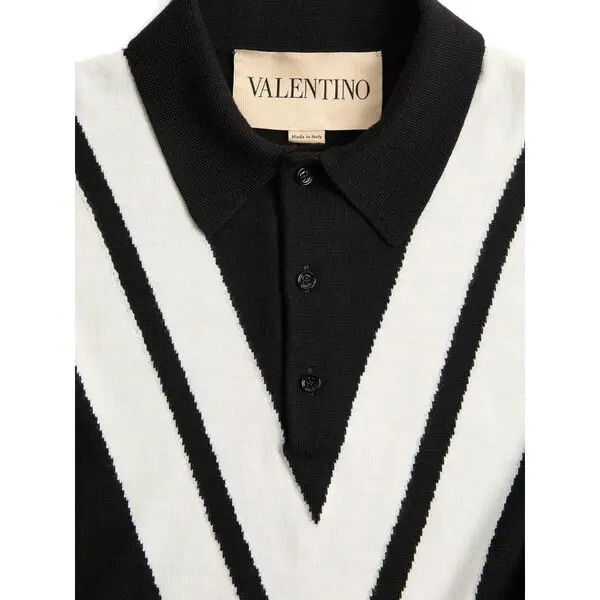 Valentino Garavani Wool V-inlay Polo Jumper