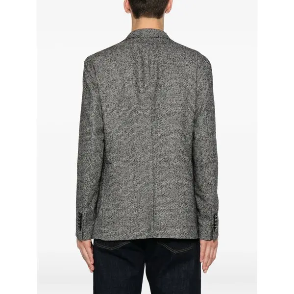Tagliatore Grey Houndstooth Blazer - Gray