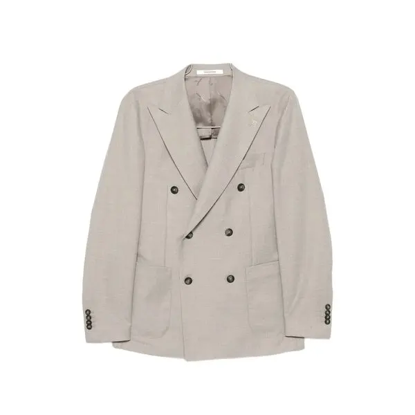 Tagliatore Grey Peak Lapel Double Breasted Blazer