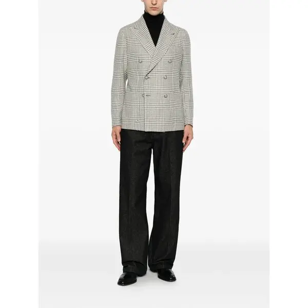 Tagliatore Double-breasted Peak Lapel Blazer With Logo Pin - White