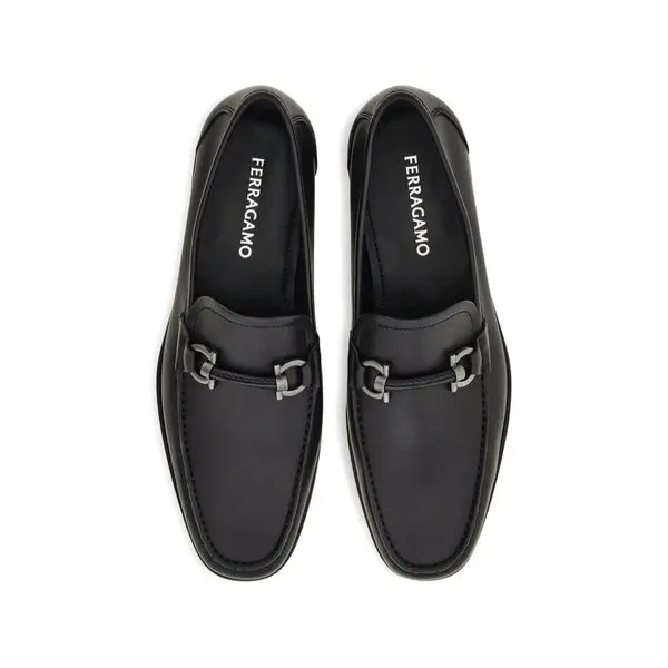 FERRAGAMO Gancini Bit Loafers - Black