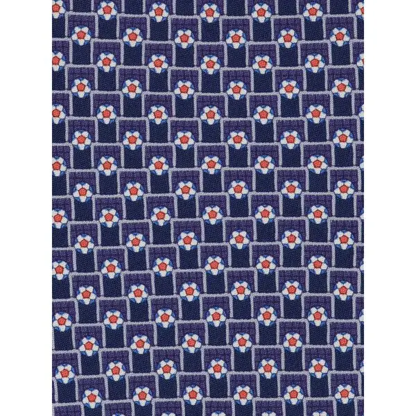 FERRAGAMO Navy Football Motif Neck Tie