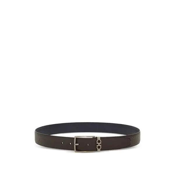 FERRAGAMO Calfskin Belt With Buckle Fastening - Brown