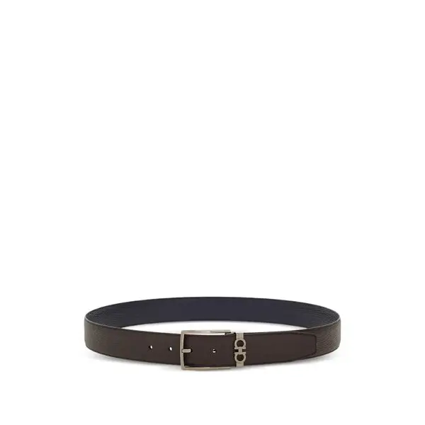 FERRAGAMO Calfskin Belt With Buckle Fastening - Brown