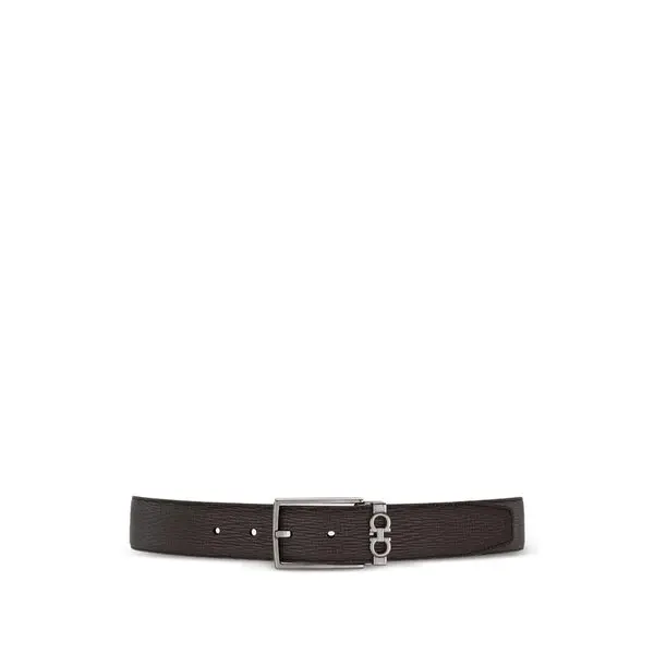 FERRAGAMO Calfskin Belt With Buckle Fastening - Brown
