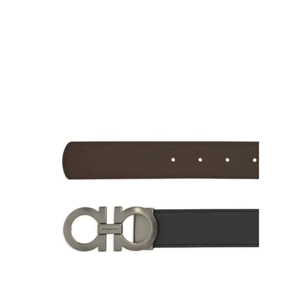 FERRAGAMO Double Gancini Belt - Black