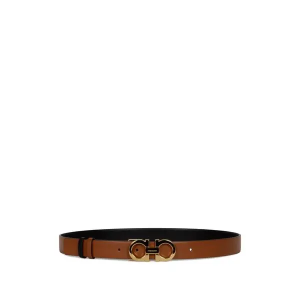 FERRAGAMO Gancini Logo Belt - Cream