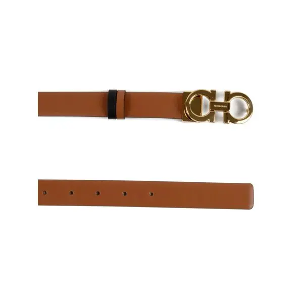 FERRAGAMO Gancini Logo Belt - Cream