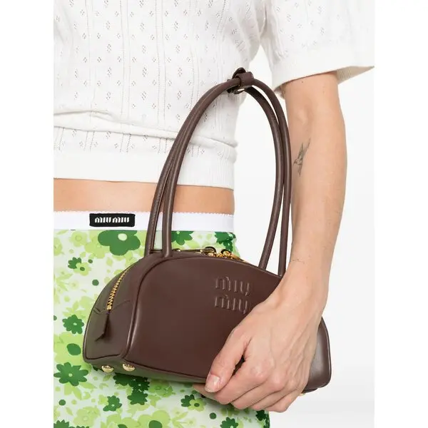 Miu Miu Embossed Logo Top Handle Bag