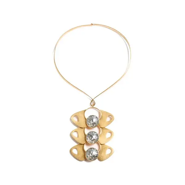Valentino Garavani Tone Crystal Embellished Necklace - Gold