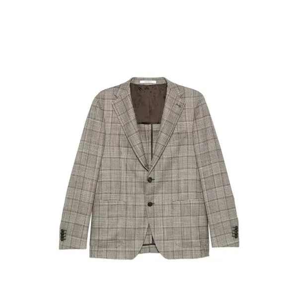 Tagliatore Checked Virgin Wool Blazer With Notched Lapels