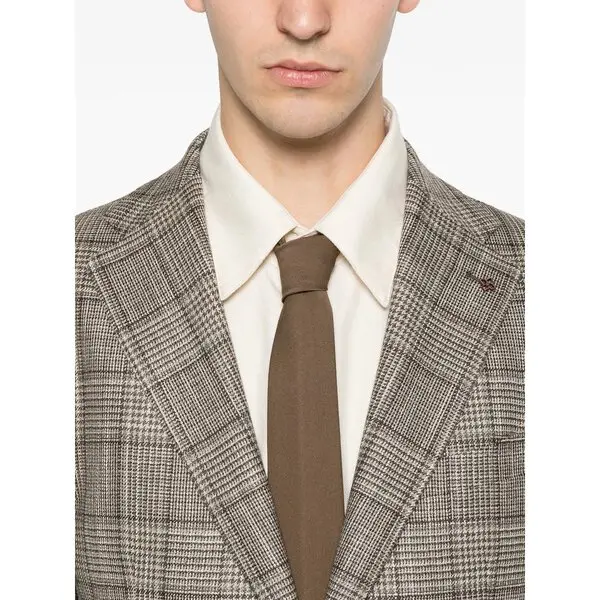 Tagliatore Checked Virgin Wool Blazer With Notched Lapels