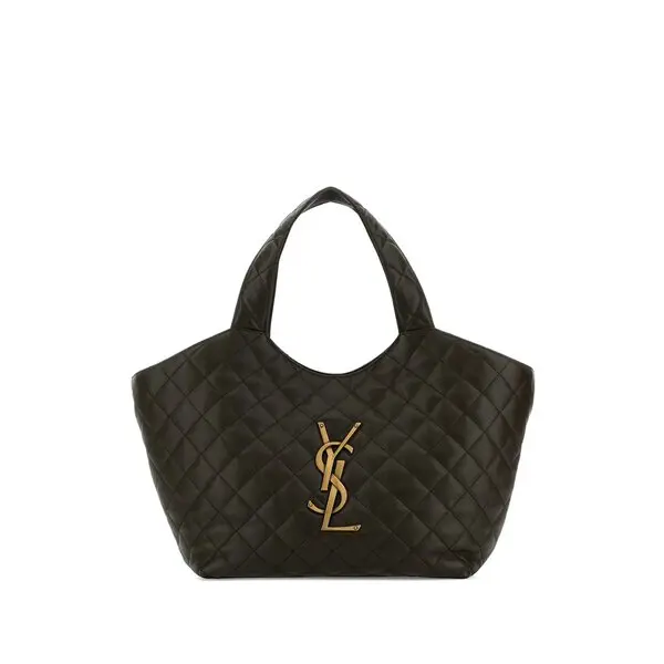 Saint Laurent Quilted Lambskin Tote Bag - Brown