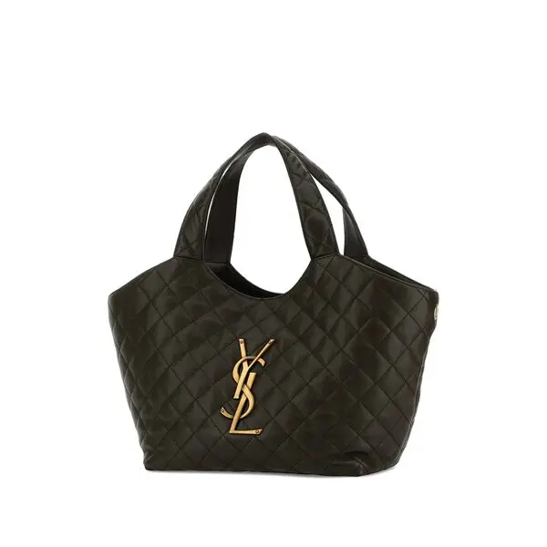 Saint Laurent Quilted Lambskin Tote Bag - Brown