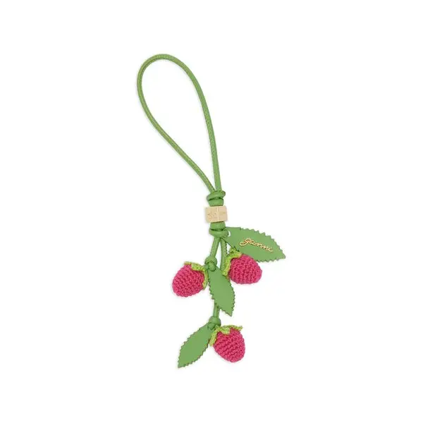 GANNI Strawberry Charm Keychain - Green