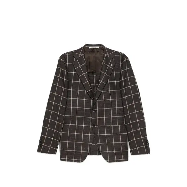 Tagliatore Checked Blazer - Brown