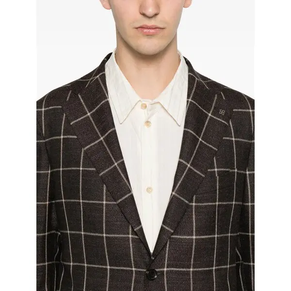 Tagliatore Checked Blazer - Brown