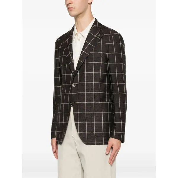Tagliatore Checked Blazer - Brown