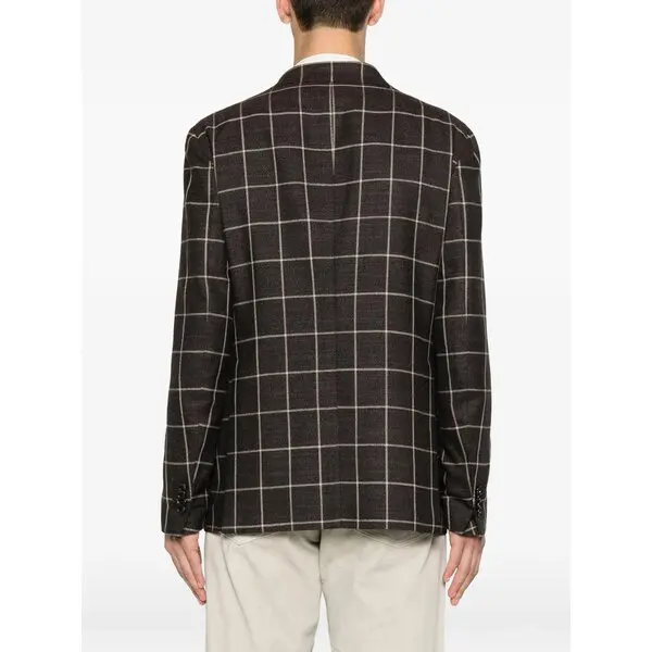 Tagliatore Checked Blazer - Brown