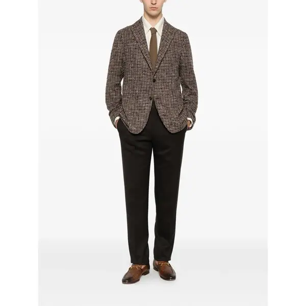 Tagliatore Houndstooth Blazer - Brown