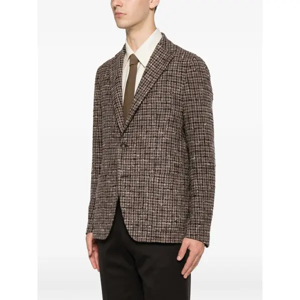 Tagliatore Houndstooth Blazer - Brown