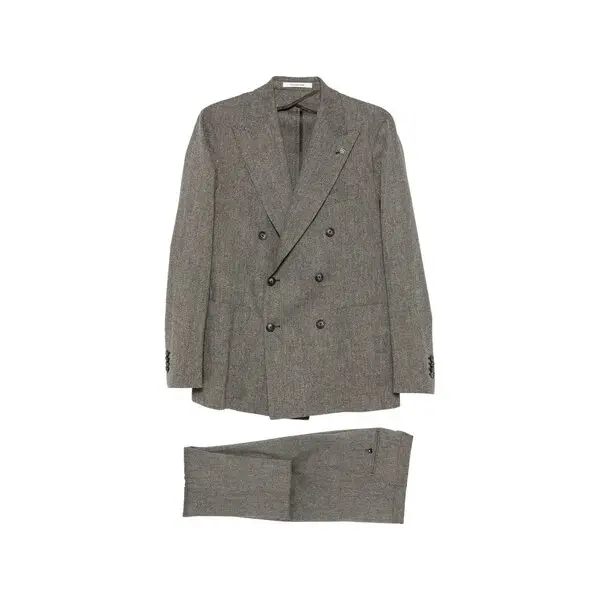 Tagliatore Grey Suits Double Breasted Suits