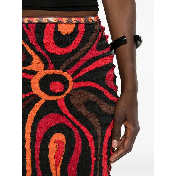 Emilio Pucci Printed Puckered Texture Skirt