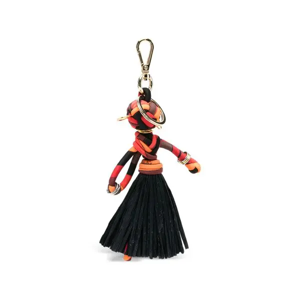 Emilio Pucci Doll Motif Keyring With Tassel Detail - Black