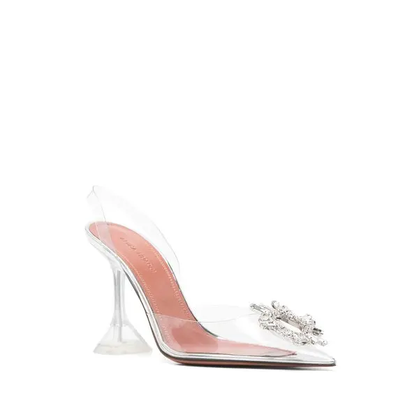 Amina Muaddi Crystal-embellished Slingback Pumps