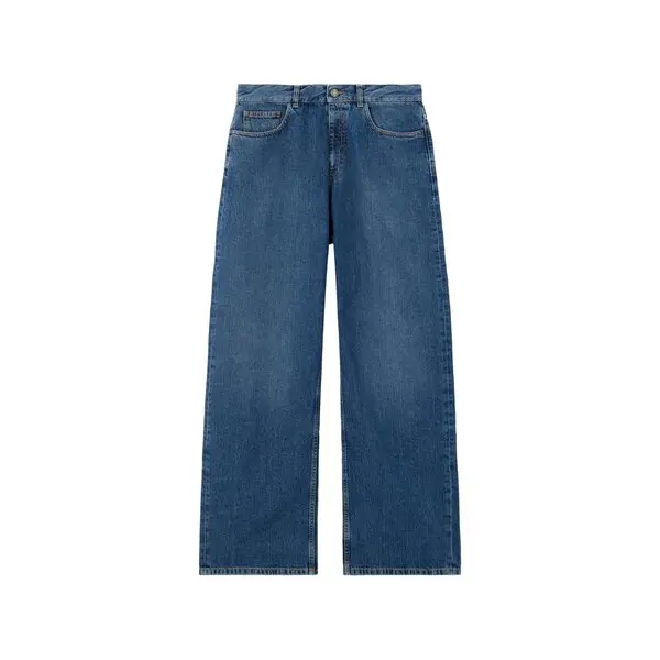 Palm Angels Wide Leg Denim Jeans - Blue