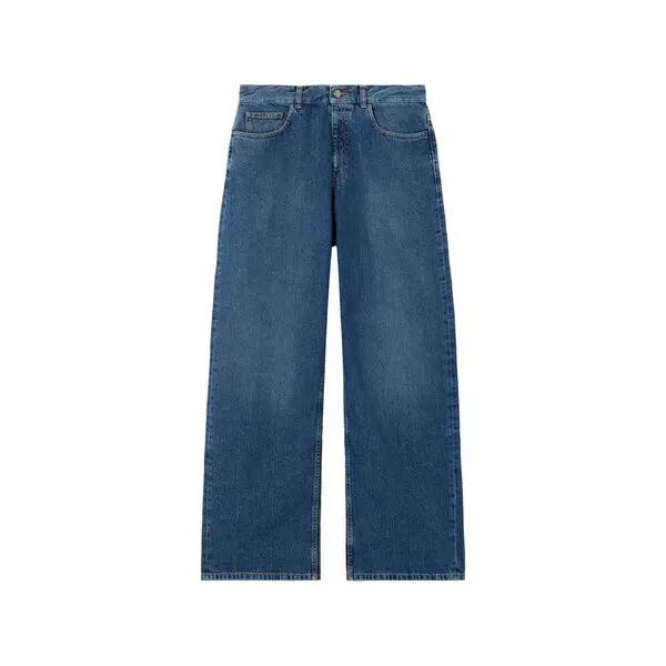 Palm Angels Wide Leg Denim Jeans - Blue