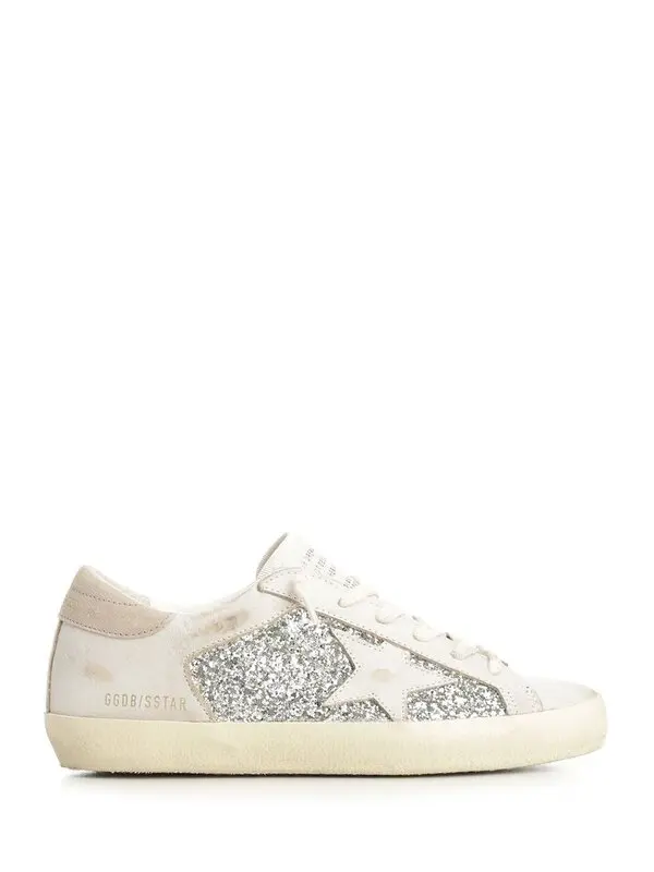 GOLDEN GOOSE Super Star Leather And Suede Sneakers With Pony Hair - White