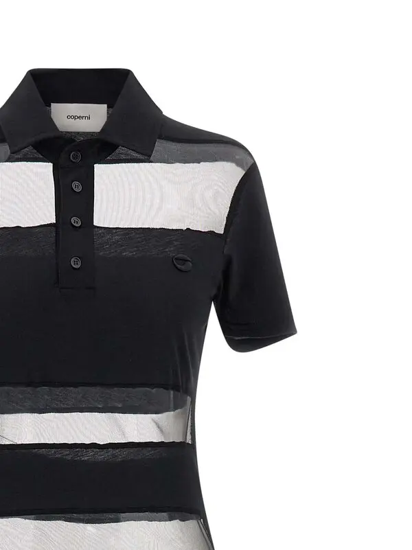 Coperni Striped Sheer Polo Dress