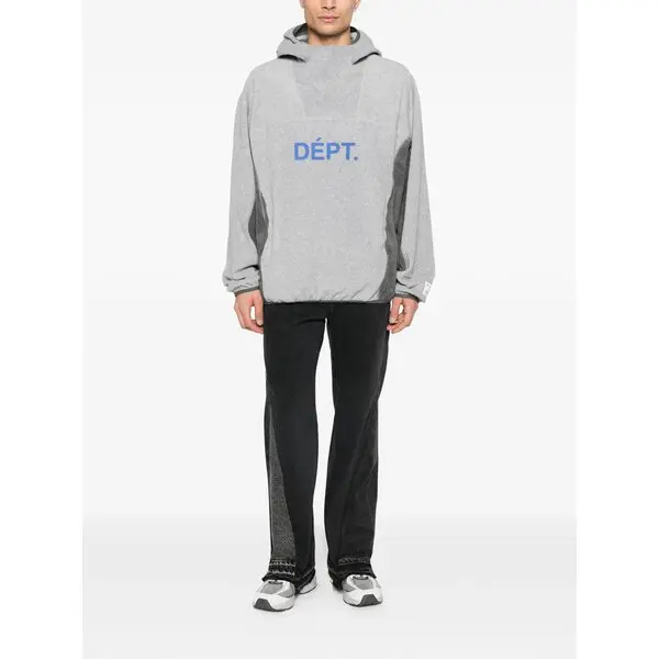 GALLERY DEPT. Grey Logo Print Fleece Hoodie