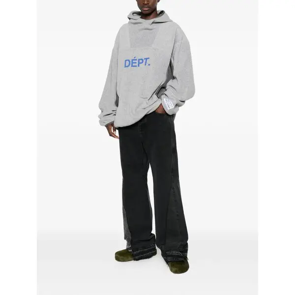 GALLERY DEPT. Grey Logo Print Fleece Hoodie