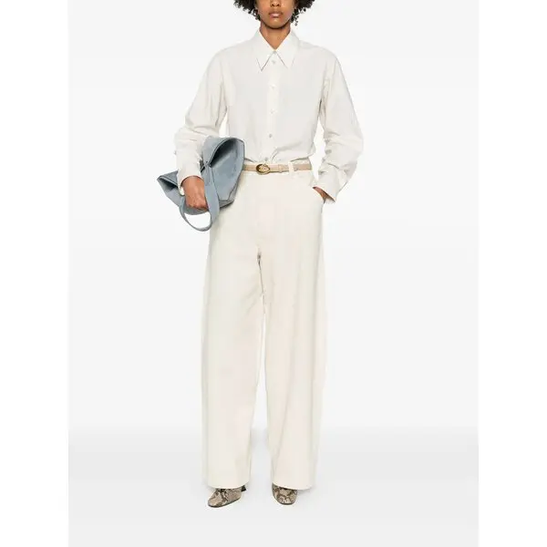 LEMAIRE Silk And Cotton Blend Long Sleeve Shirt - Cream