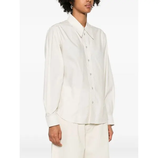 LEMAIRE Silk And Cotton Blend Long Sleeve Shirt - Cream