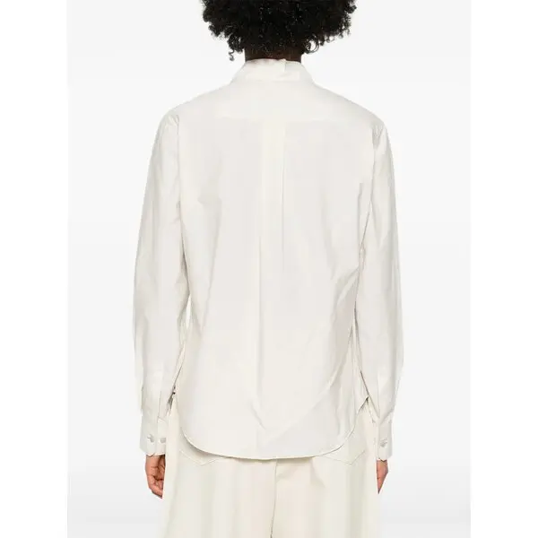LEMAIRE Silk And Cotton Blend Long Sleeve Shirt - Cream