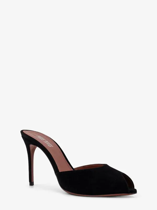 Paris Texas Vera Suede Peep-toe High Heel Sandals - Black