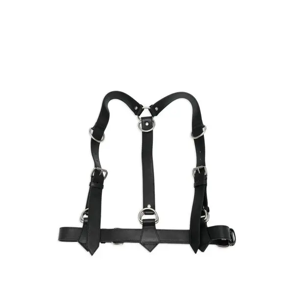 VIVIENNE WESTWOOD Grained Leather Harness Belt With Silver-tone Hardware