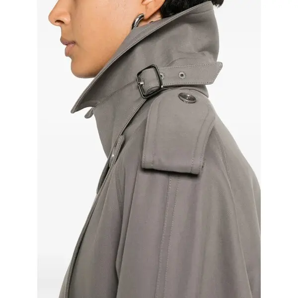 Max Mara Grey Double-breasted Trench Coat - Gray
