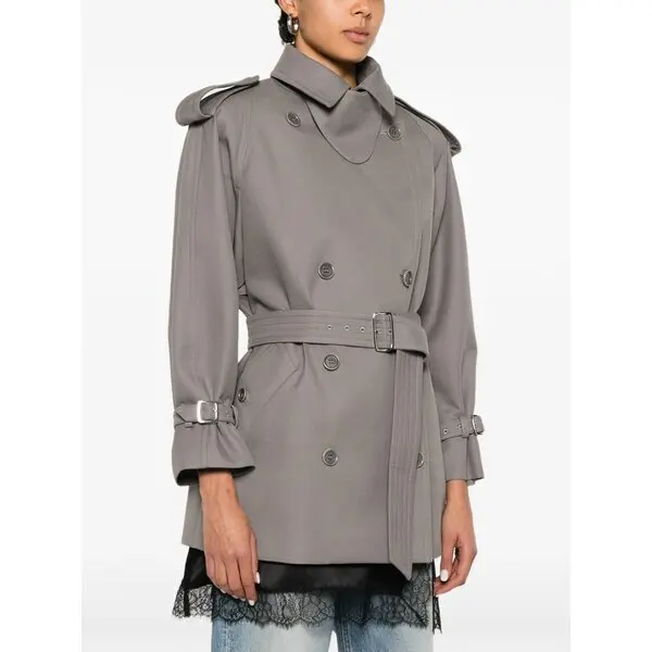 Max Mara Grey Double-breasted Trench Coat - Gray