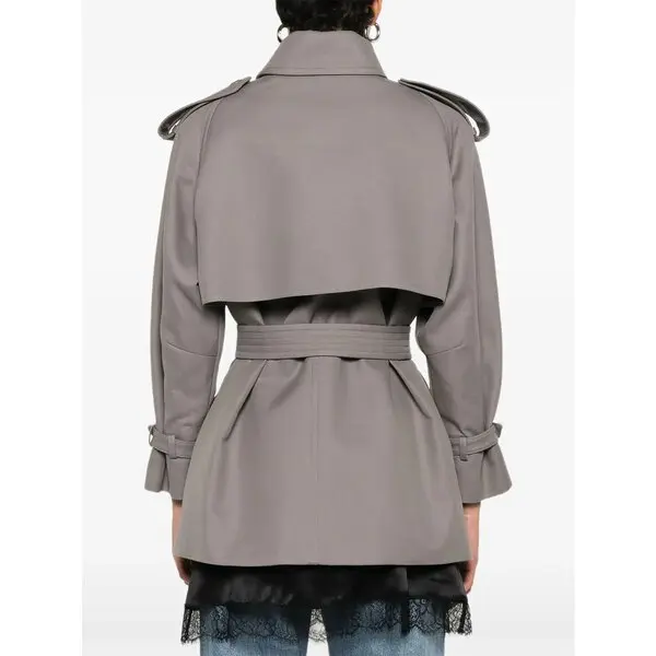 Max Mara Grey Double-breasted Trench Coat - Gray