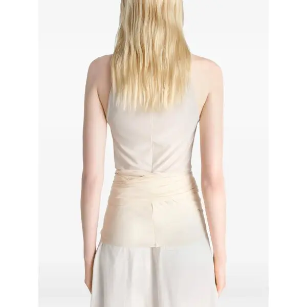 LEMAIRE Sleeveless Draped Wrap Top With Tie Detail