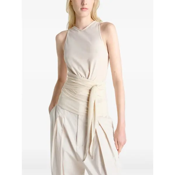 LEMAIRE Sleeveless Draped Wrap Top With Tie Detail