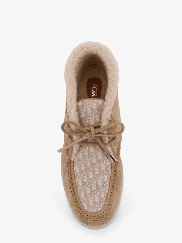 Dior Suede Lace-up Shoes With Oblique Logo