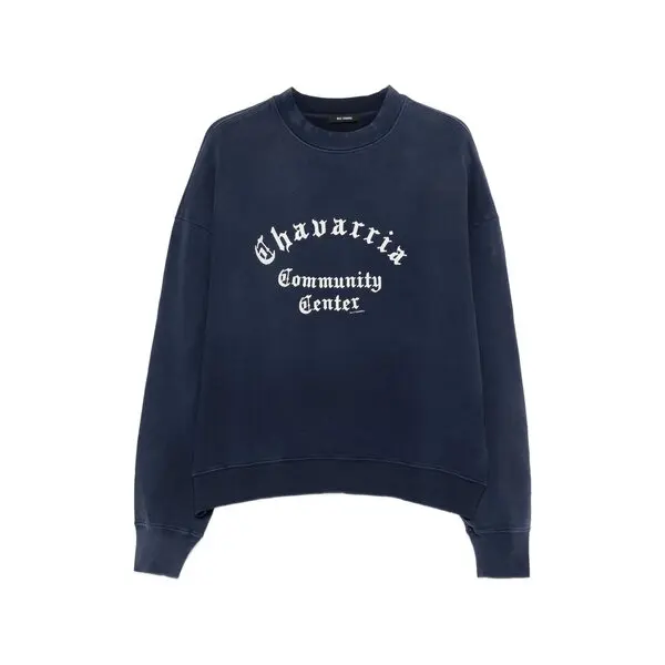 WILLY CHAVARRIA Printed Crew Neck Long Sleeve Sweater