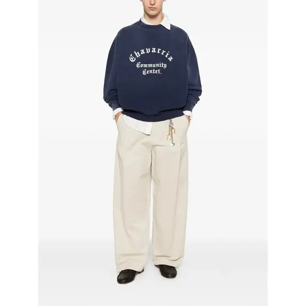 WILLY CHAVARRIA Printed Crew Neck Long Sleeve Sweater